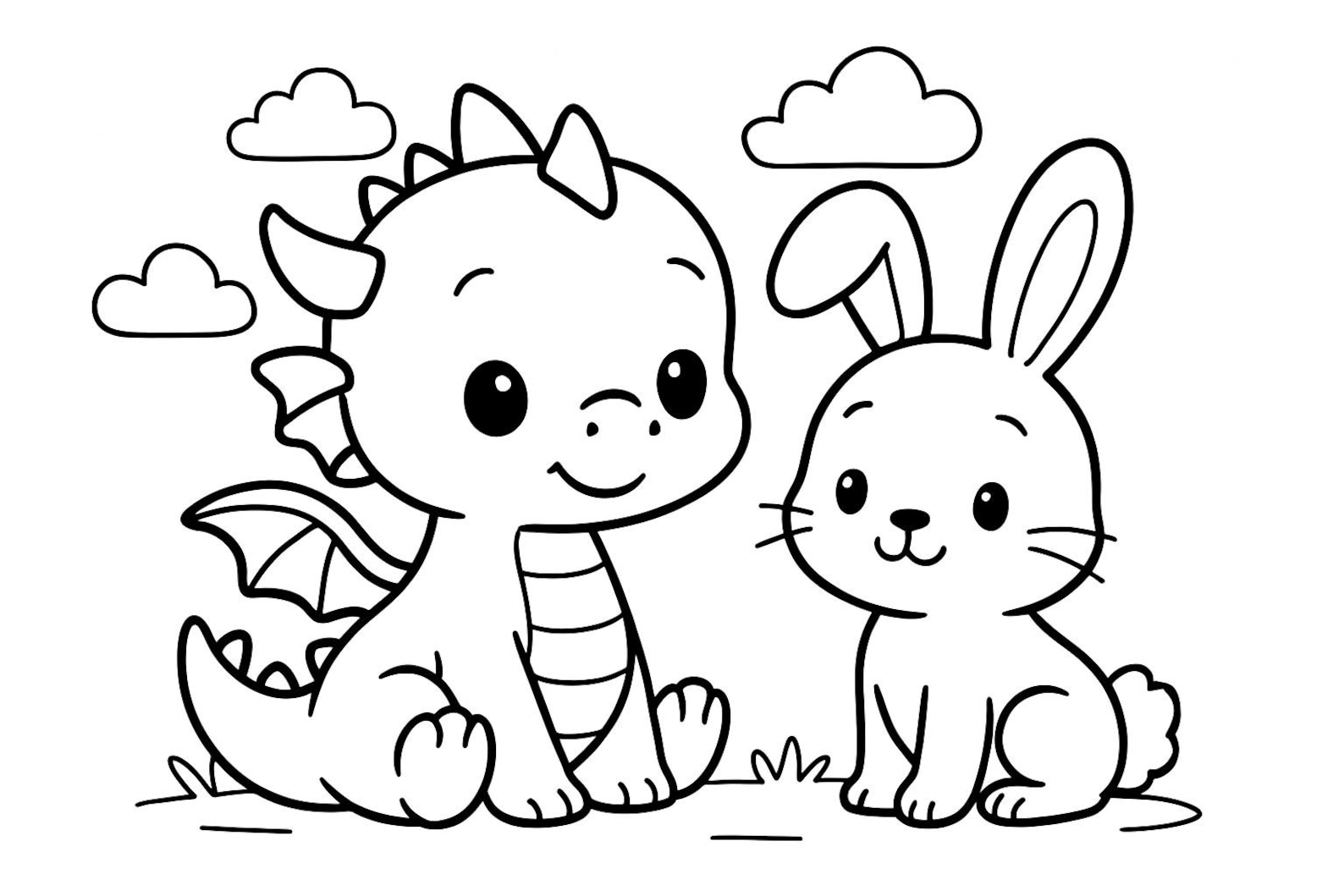 Dragons Coloring Book for Toddlers – Cute & Easy Dragon Friends (ages 2 ...