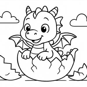 Dragons Coloring Book for Toddlers – Cute & Easy Dragon Friends (ages 2–5) - 40 Pages - A4 ...