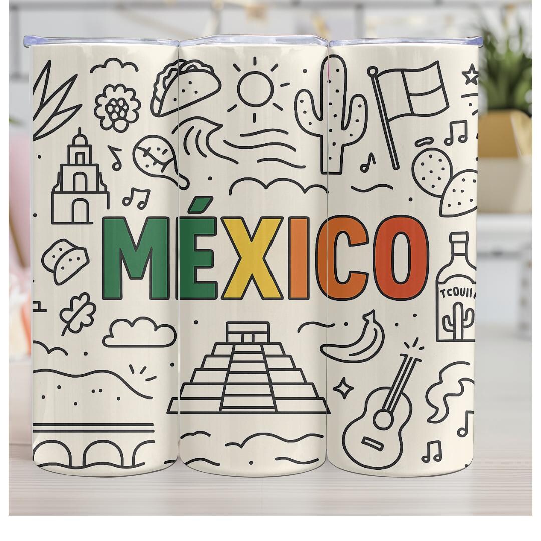 Mexico Tumbler Wrap PNG | 20oz Sublimation Design | Digital Download ...