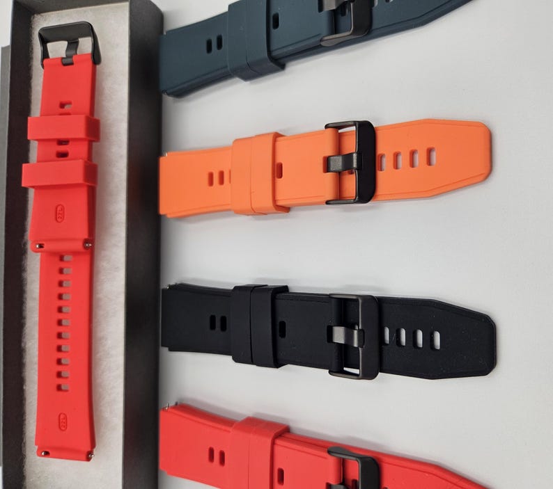 22mm Silicone Rubber Watch Band – Waterproof Sport Strap With Quick ...