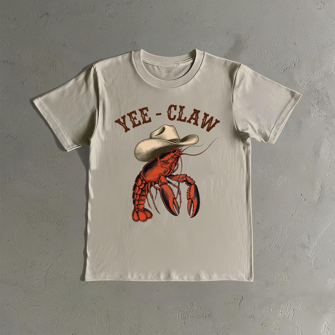 Yee Claw Shirt - Funny Lobster Cowboy T-shirt - Western Pun Tee - Etsy UK