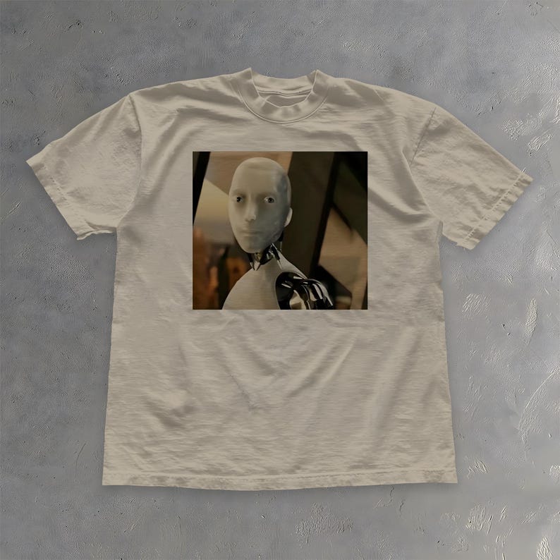 The Staring Robot Meme Shirt - Gen Z Humor - Weirdcore Tee - Etsy