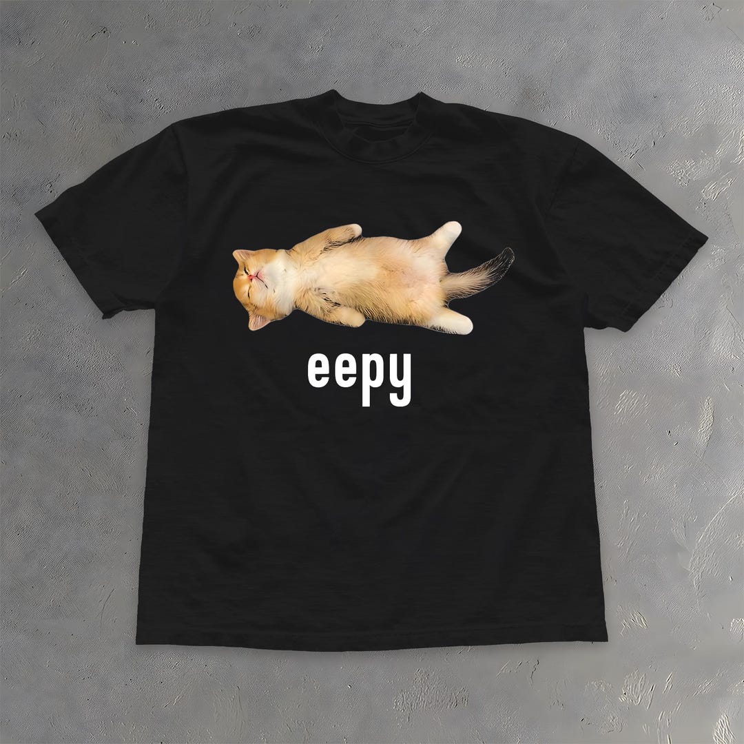 Eepy Cat Meme T-shirt: Silly Sleepy Kitten, Unisex Cotton Tee - Etsy
