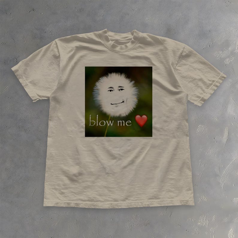 Blow Me Dandelion Shirt - Funny Human Face Flower Meme T-shirt - Etsy UK