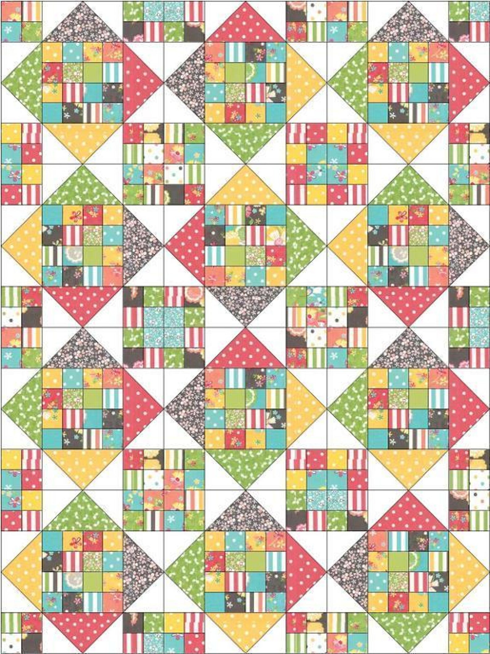 Four Squared Quilt Pattern | Etsy