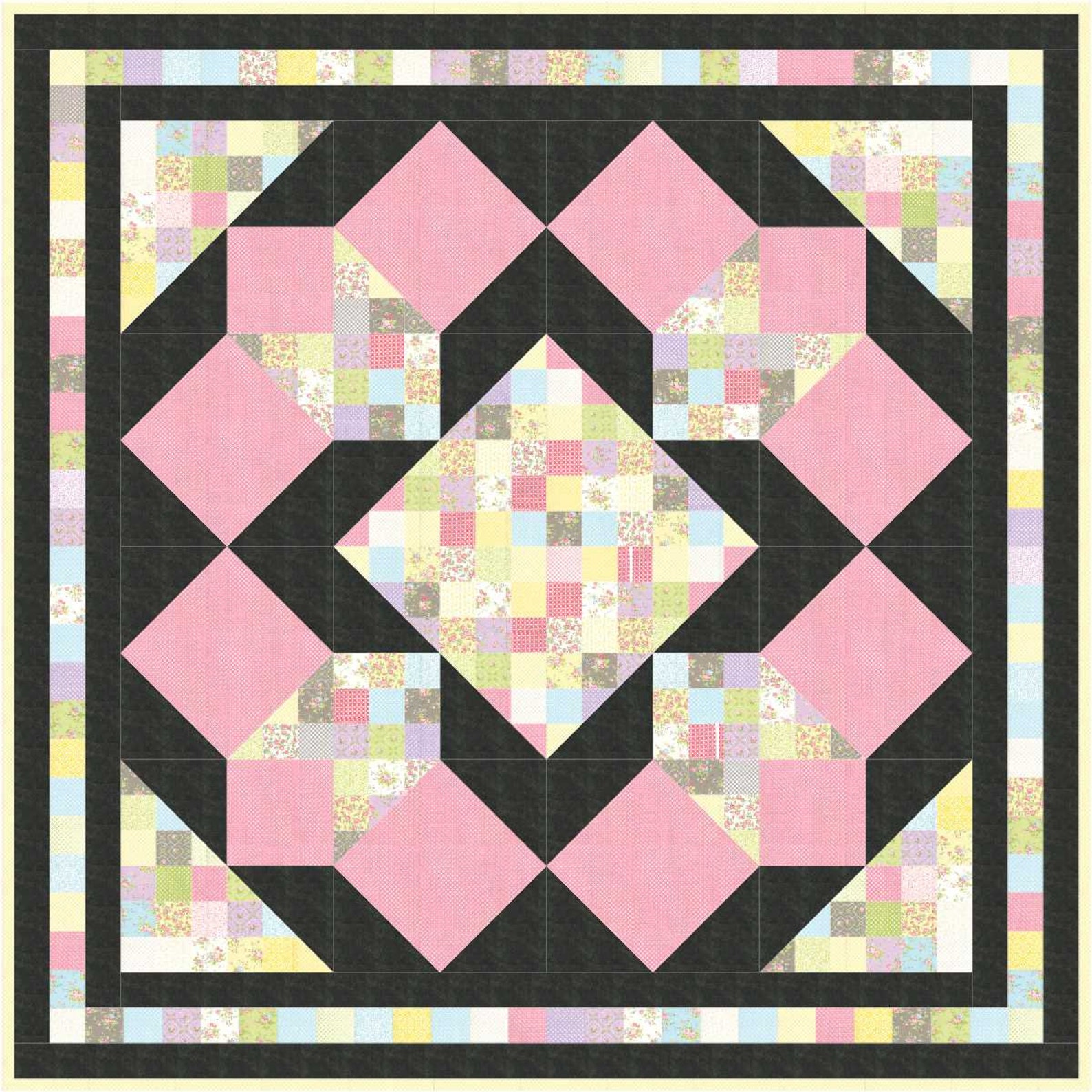 Patchwork Flower Quilt Pattern - Etsy