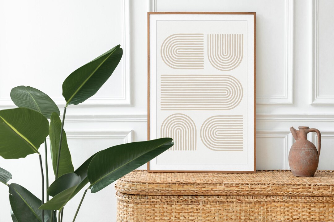 Neutral Arches Print: Minimalist Beige Line Art, Modern Earthy Decor - Etsy