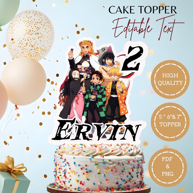 Demon Slayer Cake - Etsy