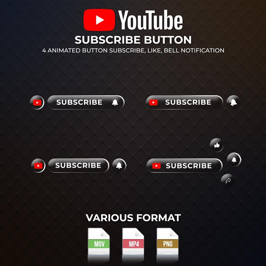 Liquid Glass Youtube Subscribe Button Animation Pack | Animated Like ...