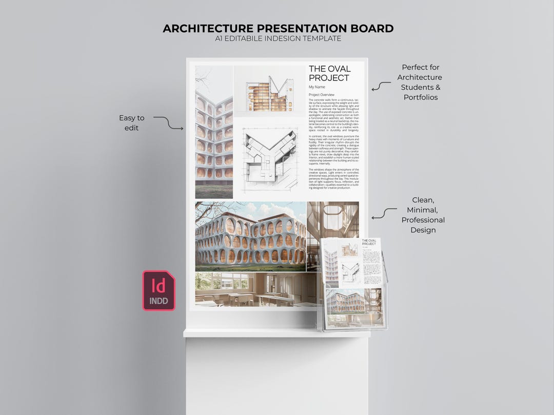 Editable A1 Architecture Presentation Board Template | Indesign ...
