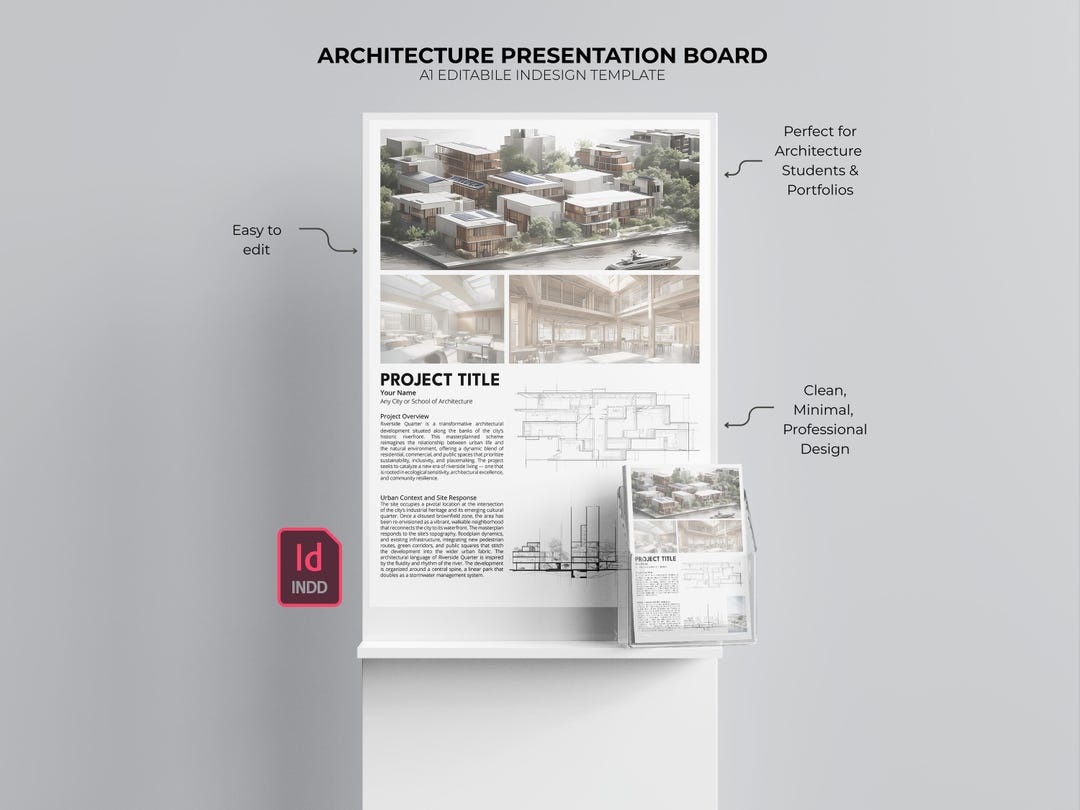 Presentation Board Template | Editable A1 Architecture Display Panel ...