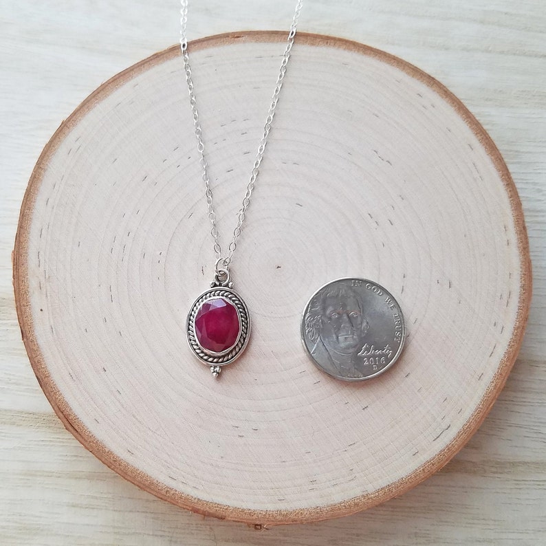 Ruby Quartz Necklace Sterling Silver Ruby Quartz Necklace | Etsy