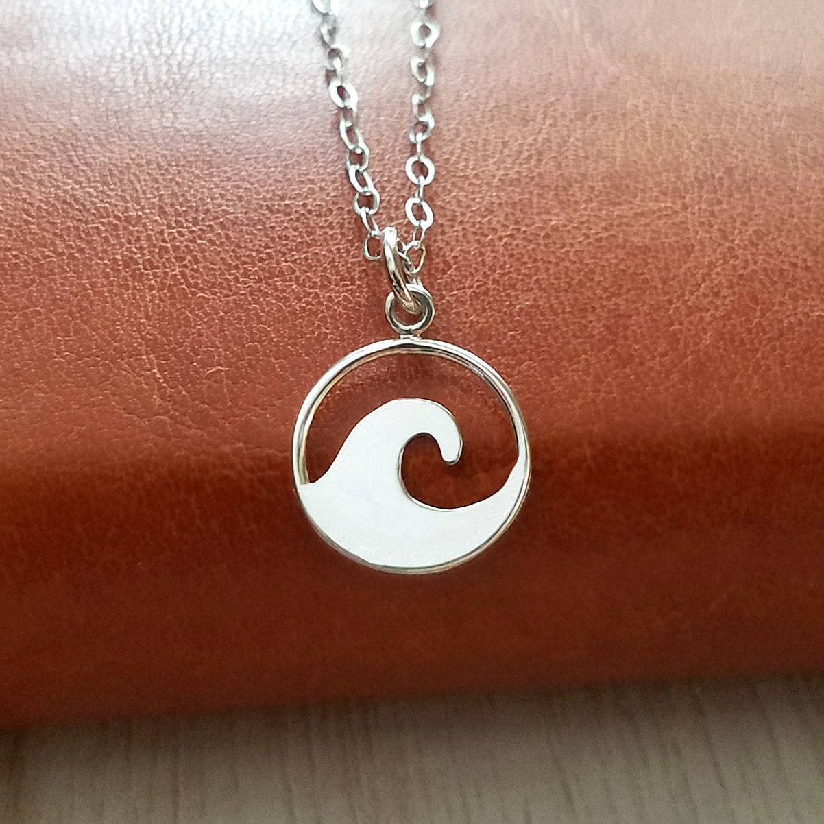 Wave Necklace Sterling Silver Ocean Wave Necklace Ocean Wave | Etsy