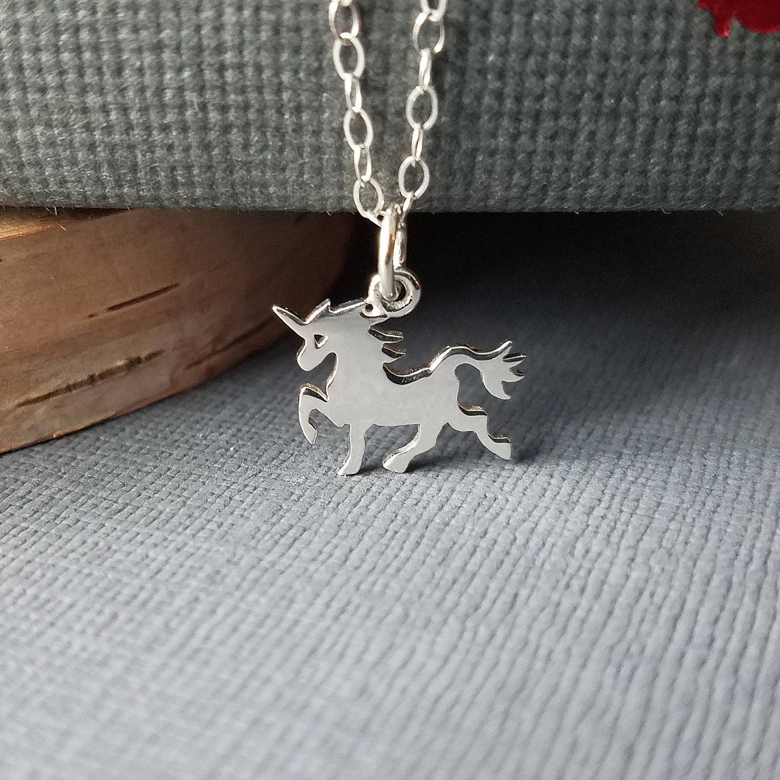 Unicorn Necklace Sterling Silver Unicorn Necklace Tiny | Etsy