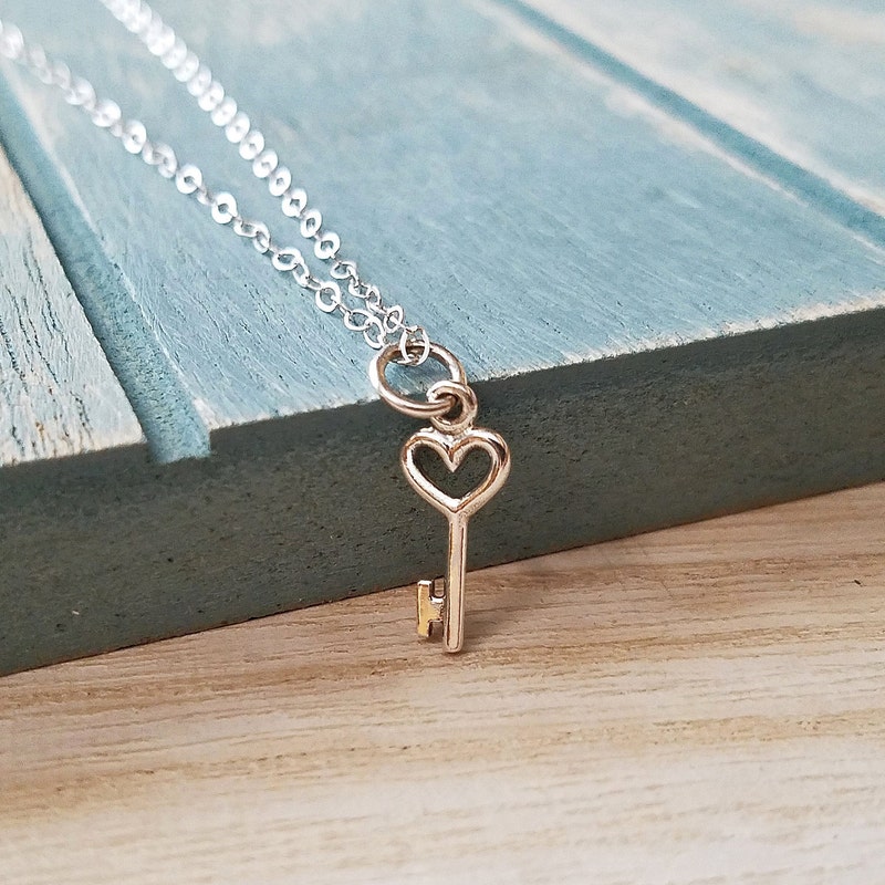 Heart Key Necklace - Etsy