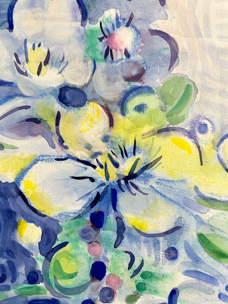 Pollen Season Watercolor Painting, 12x12 Floral Canvas Decor - Etsy