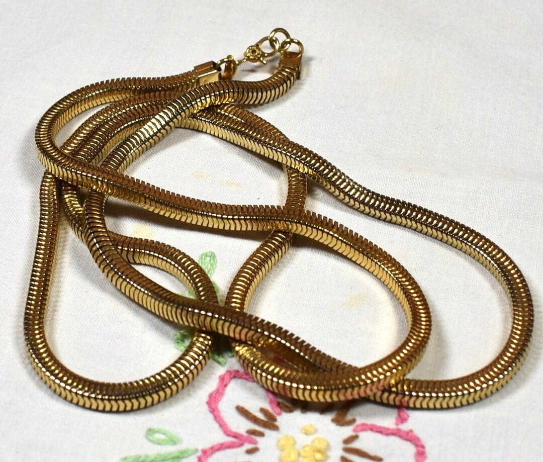 Monet Gold Chain Mint Gold Chain Necklace Mint Gold Plated Snake Square ...