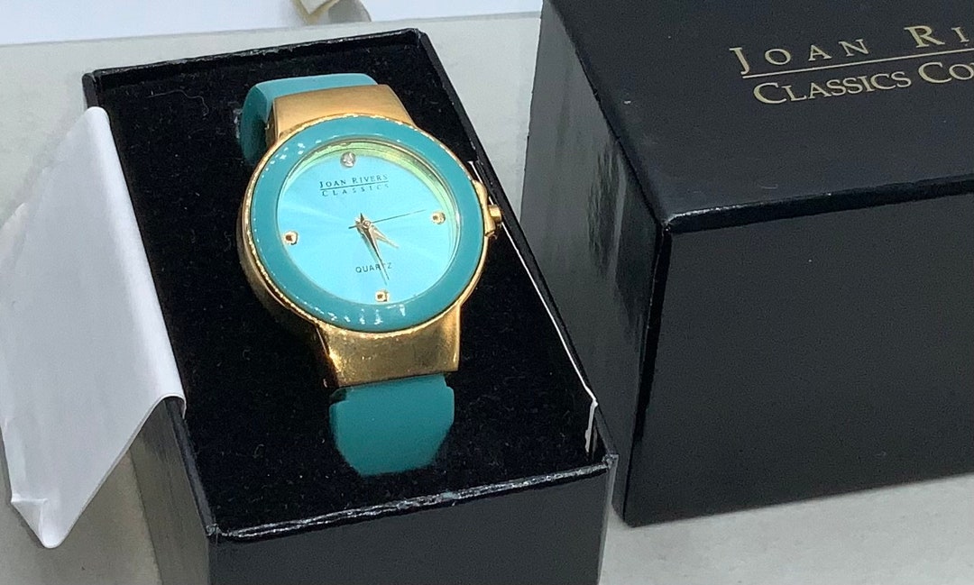 NEW Retired Joan Rivers Watch, Turquoise Colored Band Clamp Bracelet ...
