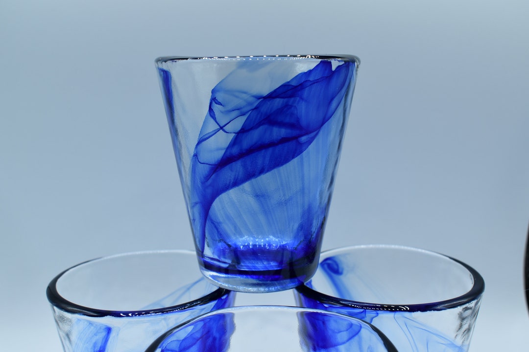 Vintage BORMIOLI ROCCO Blue Swirl MURANO Glassware Italy Blown Glass - Etsy