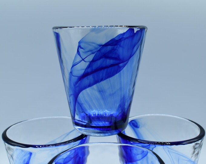 Vintage BORMIOLI ROCCO Blue Swirl MURANO Glassware Italy Blown Glass - Etsy