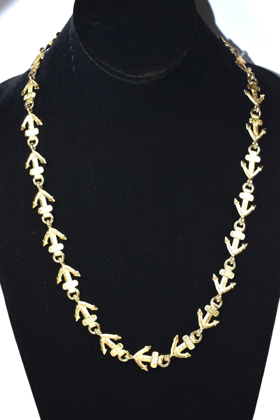 Buy Gold Chain Signed Ann Kline Necklace Mint Gold Plated Open Work ...