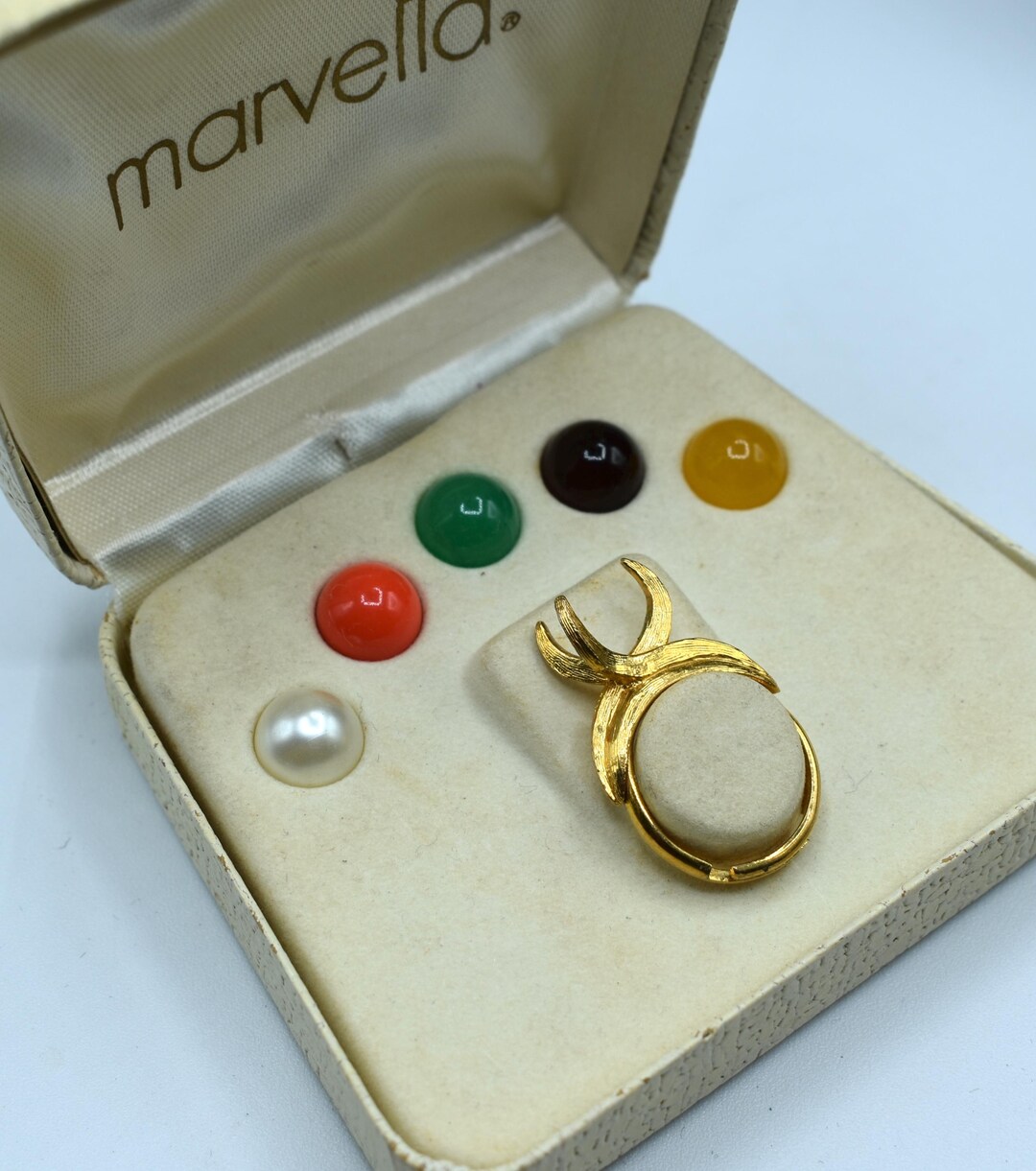 Vintage Marvella Interchangeable Ring Set, Marvella Interchangeable ...