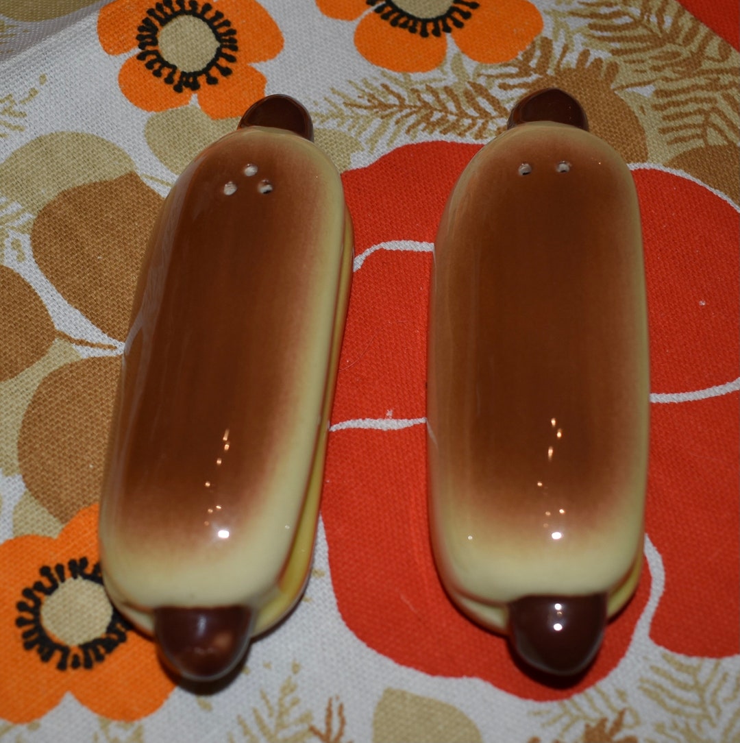 1950s Hot Dog Salt and Pepper Shakers Marked by Virginia Ann Ceramics ...