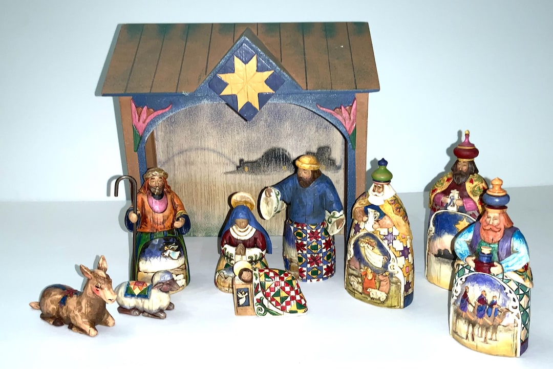 Jim Shore Nativity Set, 10 Piece Set 2003, Christmas Story of Jesus ...