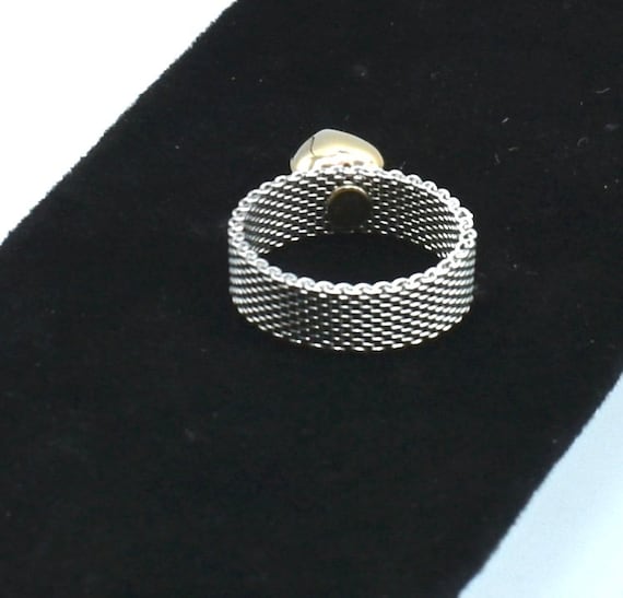 Steel Mesh and 14 Kg Heart Ring - Gem