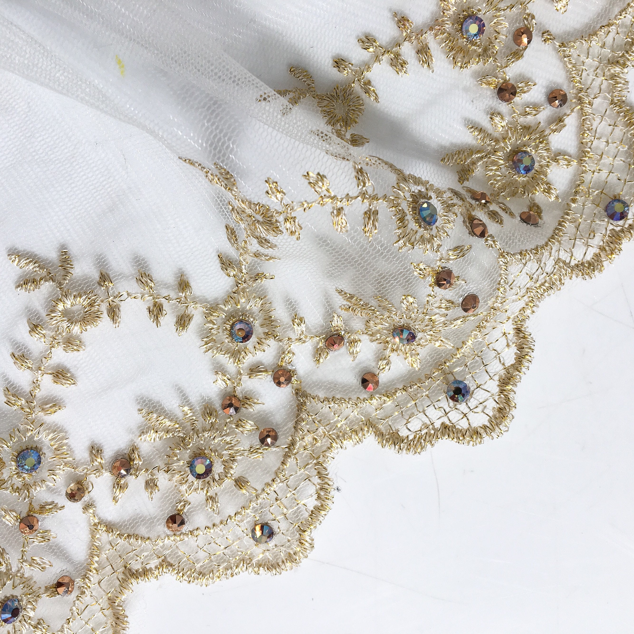 Lace Ruff / French Lace Ruffle Collar / White & Gold Lace Circus ...
