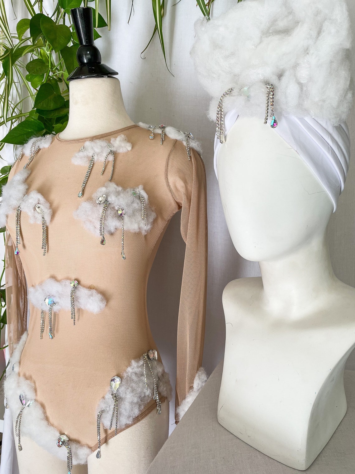 Rain Clouds Surrealist Burlesque Aerial Illusion Mesh Couture Costume ...