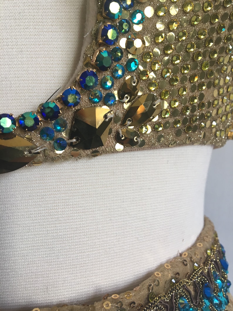 Bedazzled Bra and Shimmy Belt Set / Deep U Push up Plunge Bra & High ...