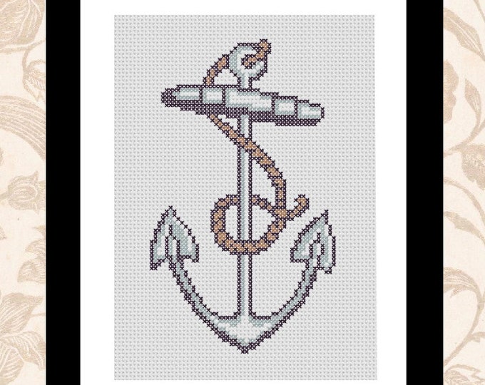 Anchor PDF Cross Stitch Pattern Sailor and Sea Embroidery - Etsy