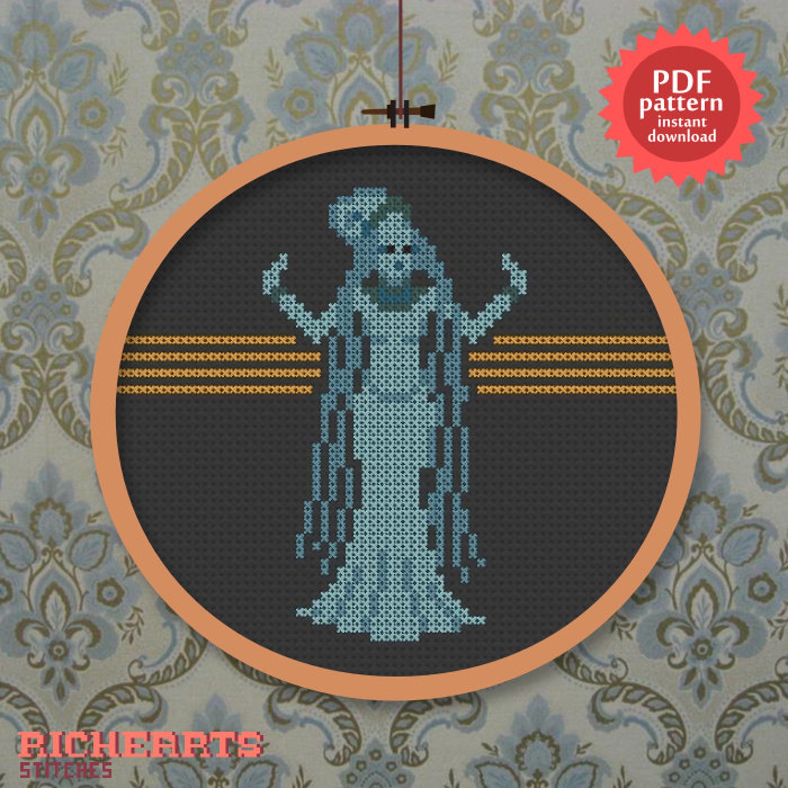 The Diva Blue Alien Opera Singer PDF Cross Stitch Pattern | Etsy