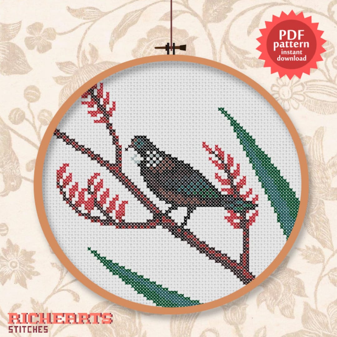 Tui - NZ Bird PDF Cross Stitch Pattern - Etsy