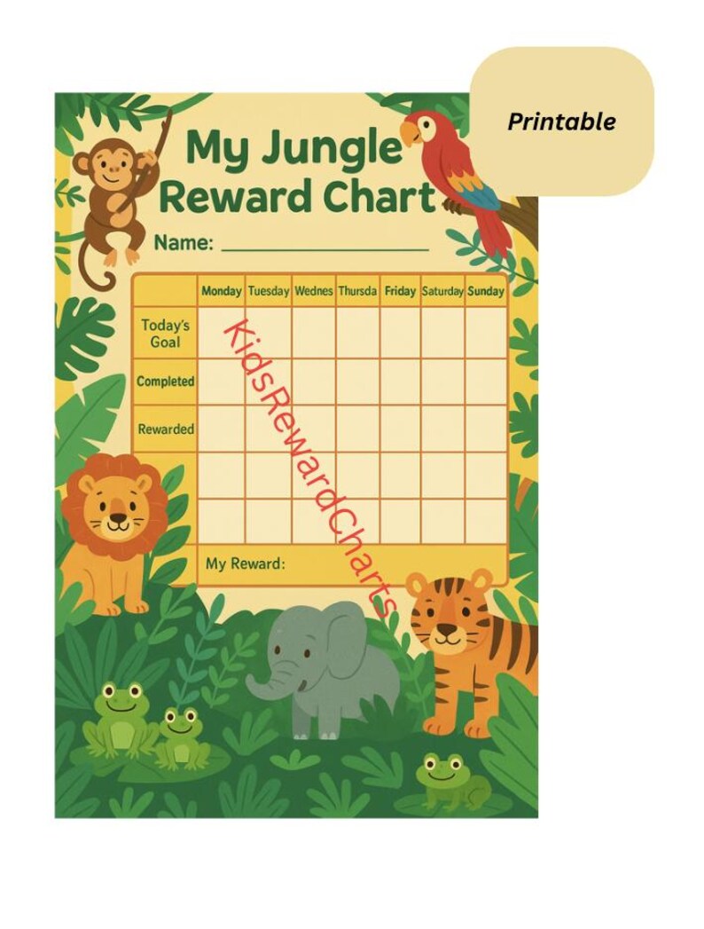 Jungle Themed Reward Chart - Etsy