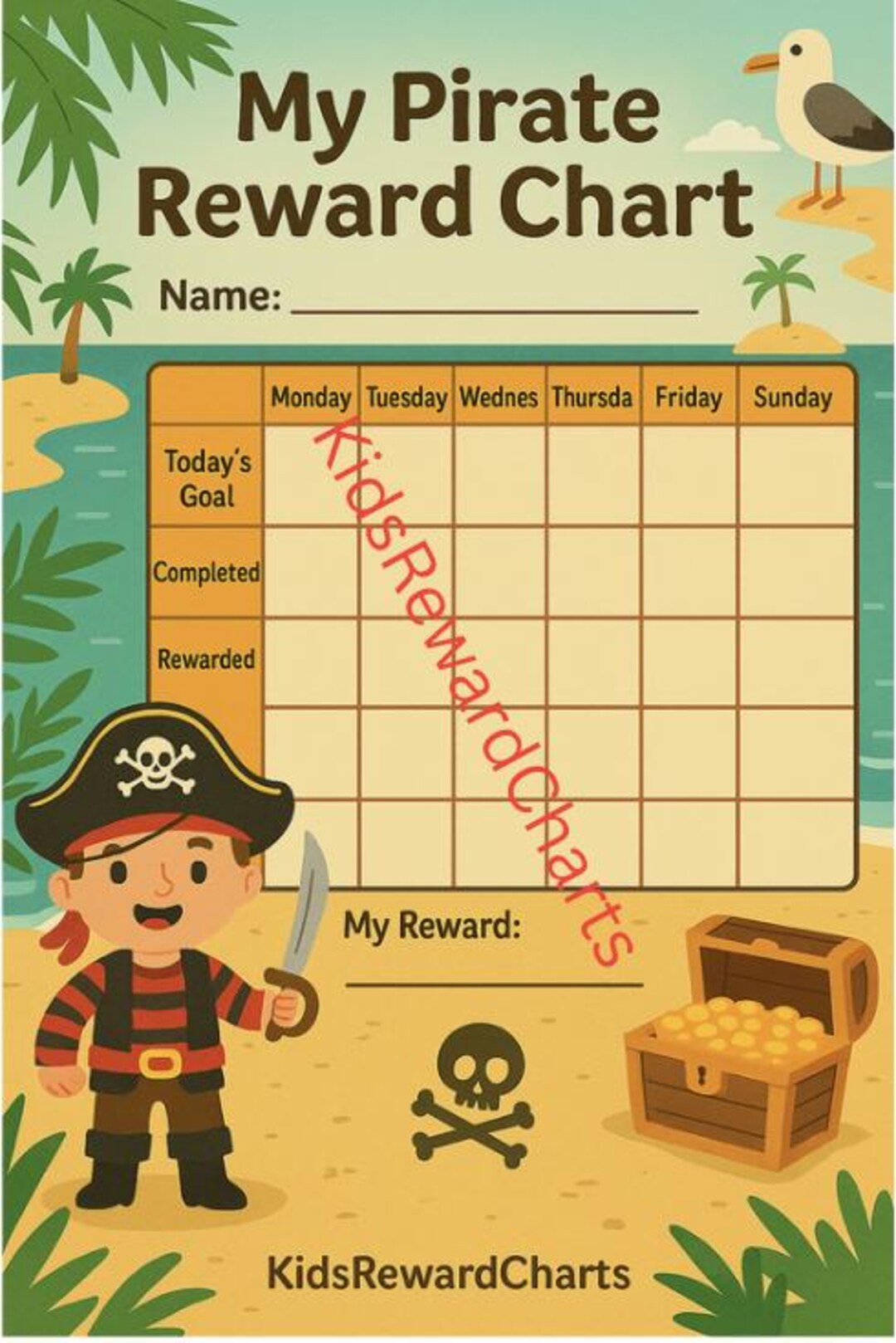 Pirate Themed Reward Chart - Etsy