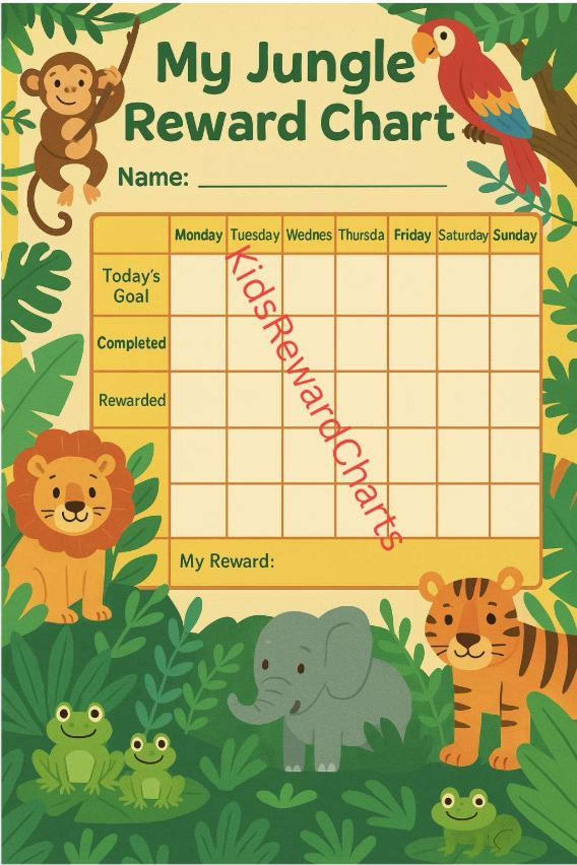 Jungle Themed Reward Chart - Etsy