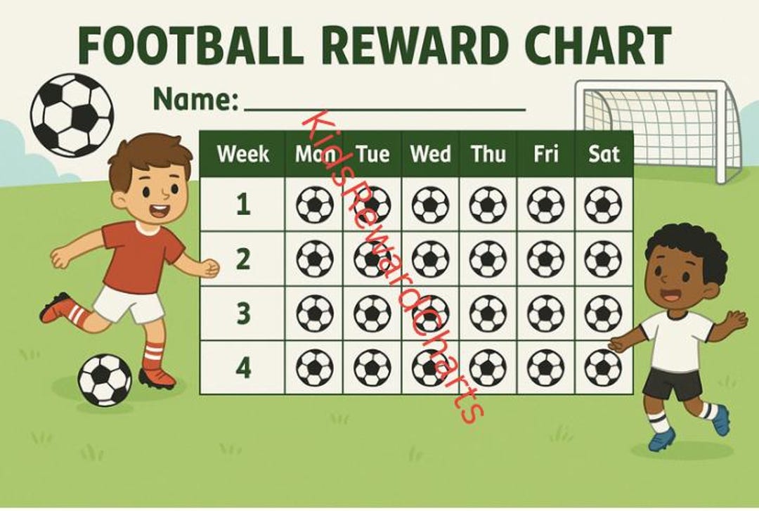 Football Themed Reward Chart - Etsy