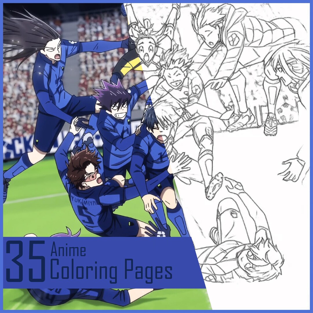 35 Blue Lock Coloring Book Pages | Digital Anime Soccer Printable ...