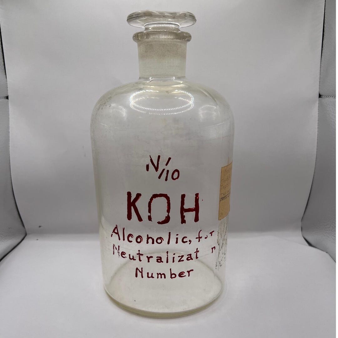 Vintage Pyrex Glass KOH Apothecary Lab Bottle With Stopper - Etsy
