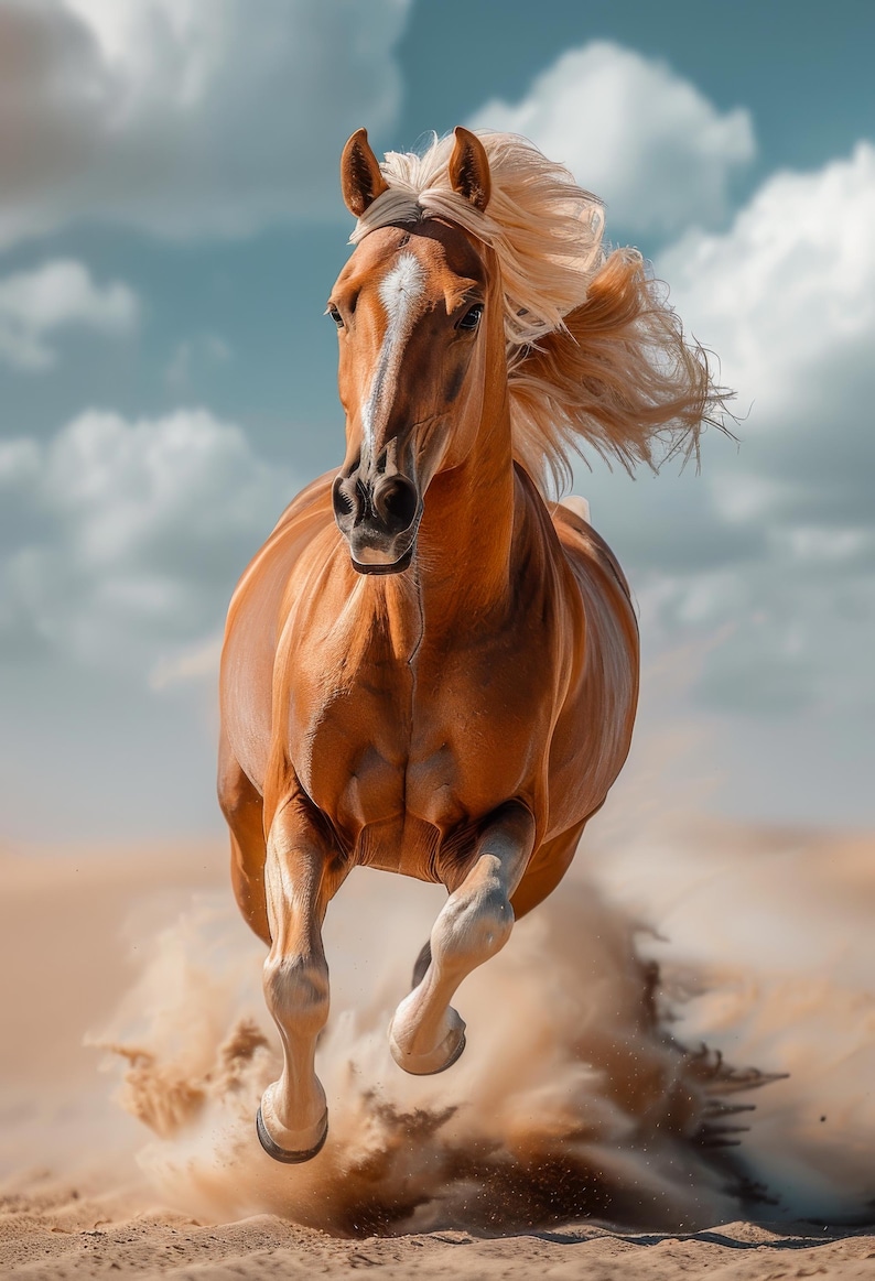 Galloping Horse Tempered Glass Wall Art – Large Modern Equestrian Decor ...