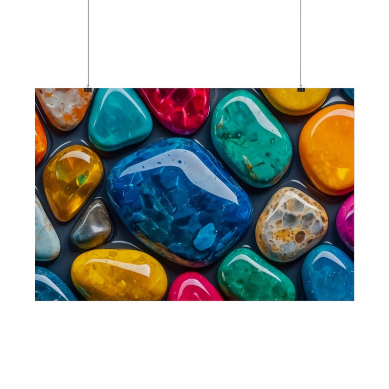 Vibrant Rolled Posters of Colorful Stones, Wall Art, Home Decor, Gift ...