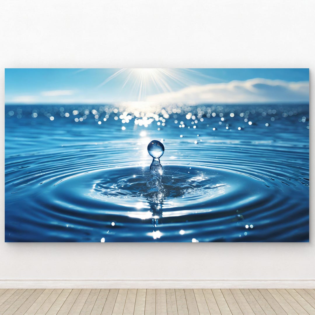 Abstract Water Drop Glass Wall Art, Tempered Glass Printing, Vibrant ...