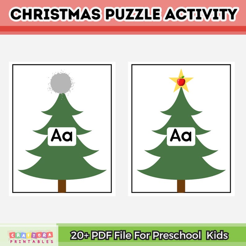 Christmas Alphabet Puzzles , Printable Letter Matching Worksheets for ...