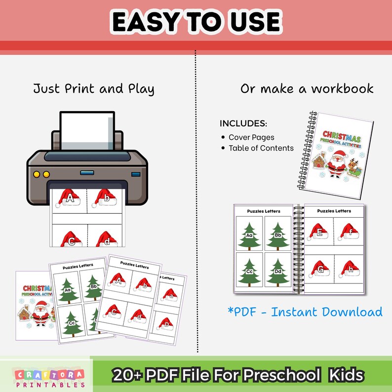 Christmas Alphabet Puzzles , Printable Letter Matching Worksheets for ...
