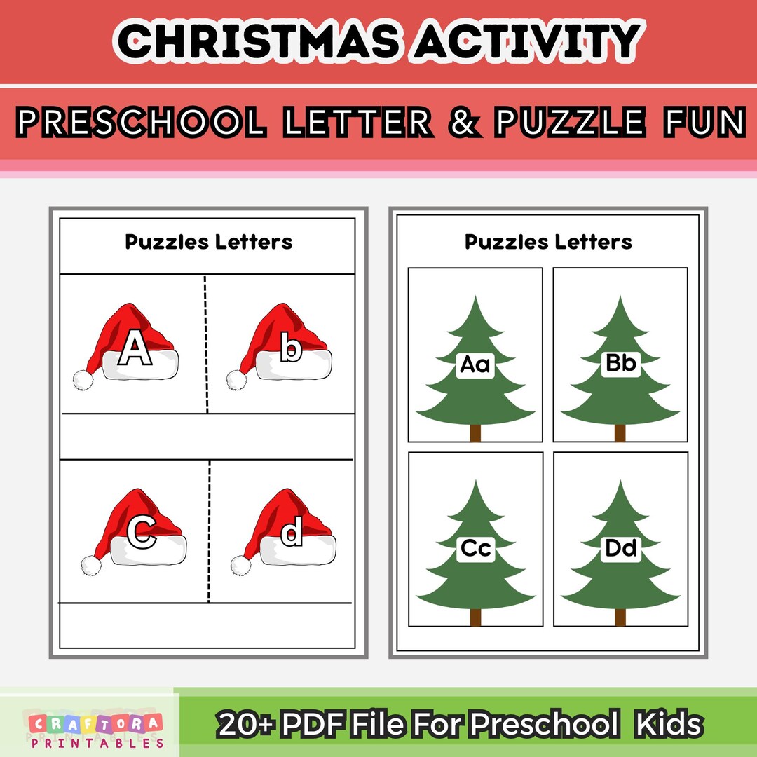 Christmas Alphabet Puzzles , Printable Letter Matching Worksheets for ...