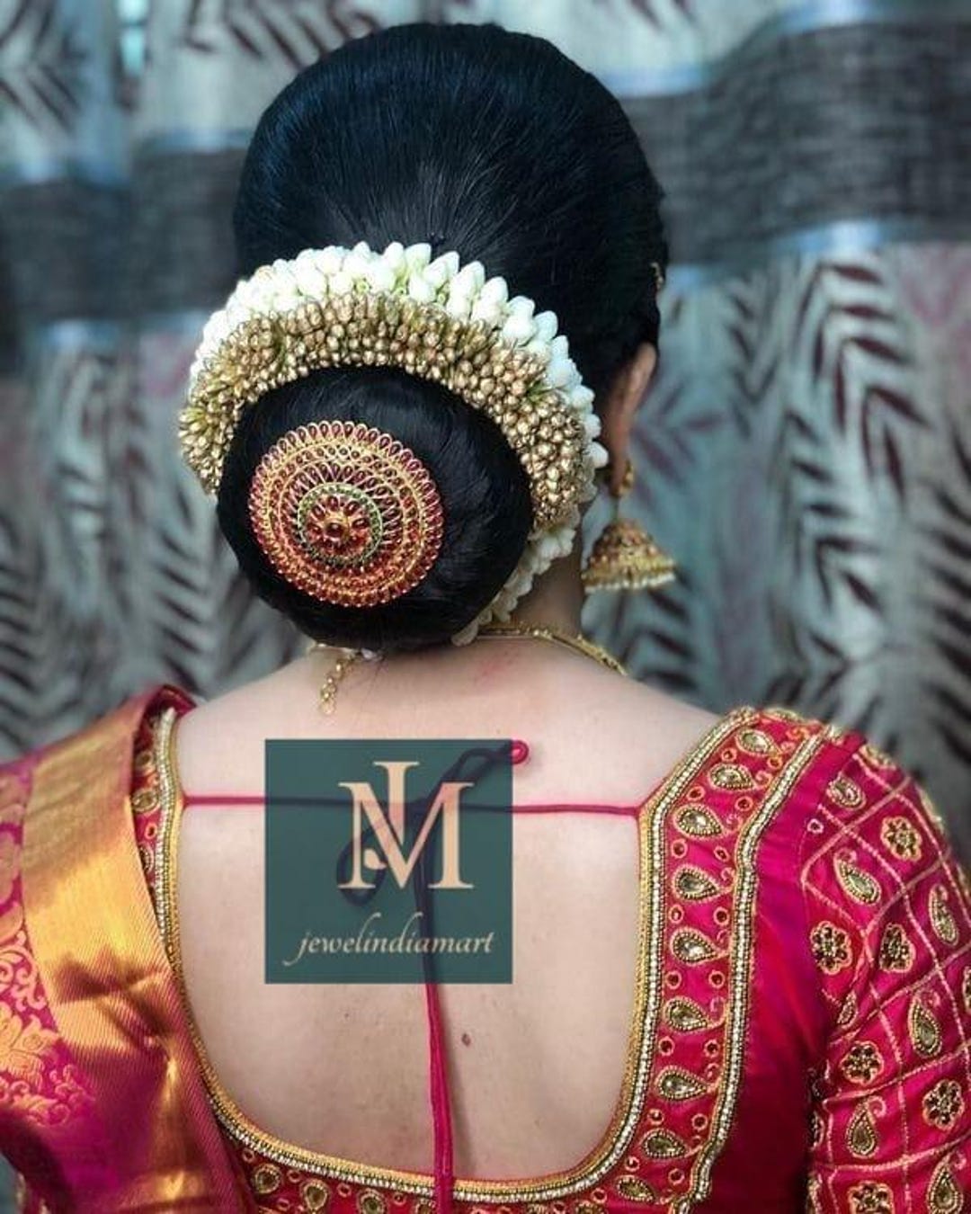 Gold and White Indian Women Bridal Hair Accessories Pin Gajra Handmade ...