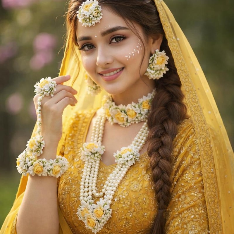 Haldi Floral Jewelry Sets - Etsy