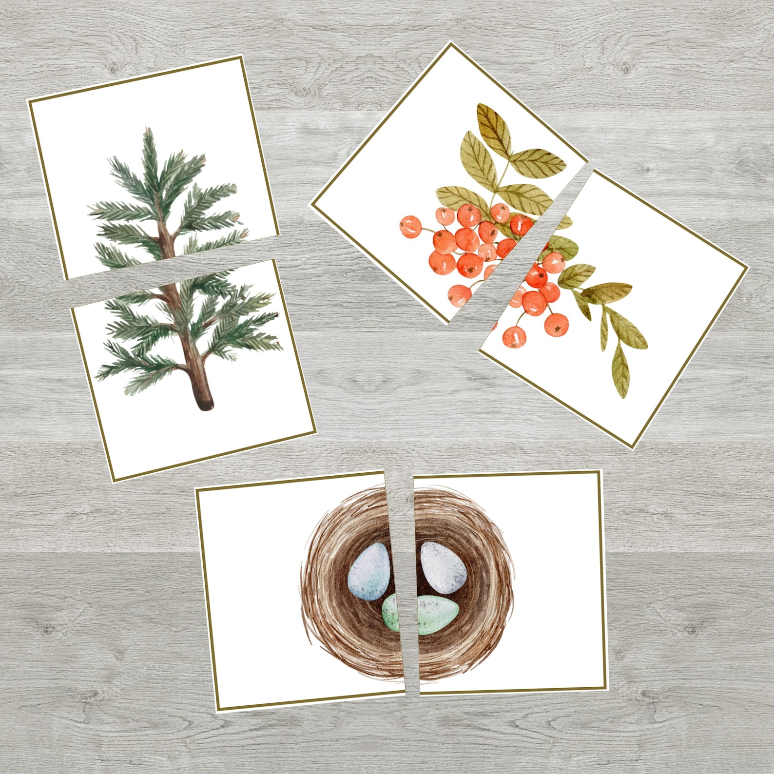 Forest Matching Game for Kids, Montessori Printable Activity, Preschool ...
